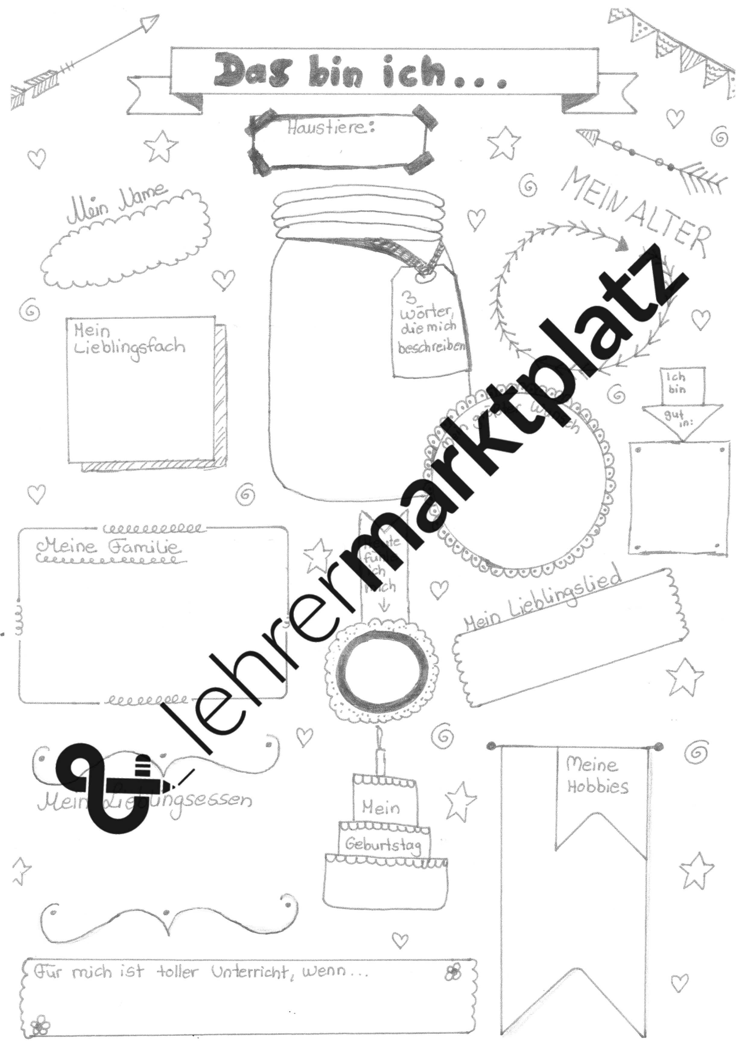 Das bin ich - Steckbrief – Unterrichtsmaterial im Fach Fachübergreifendes