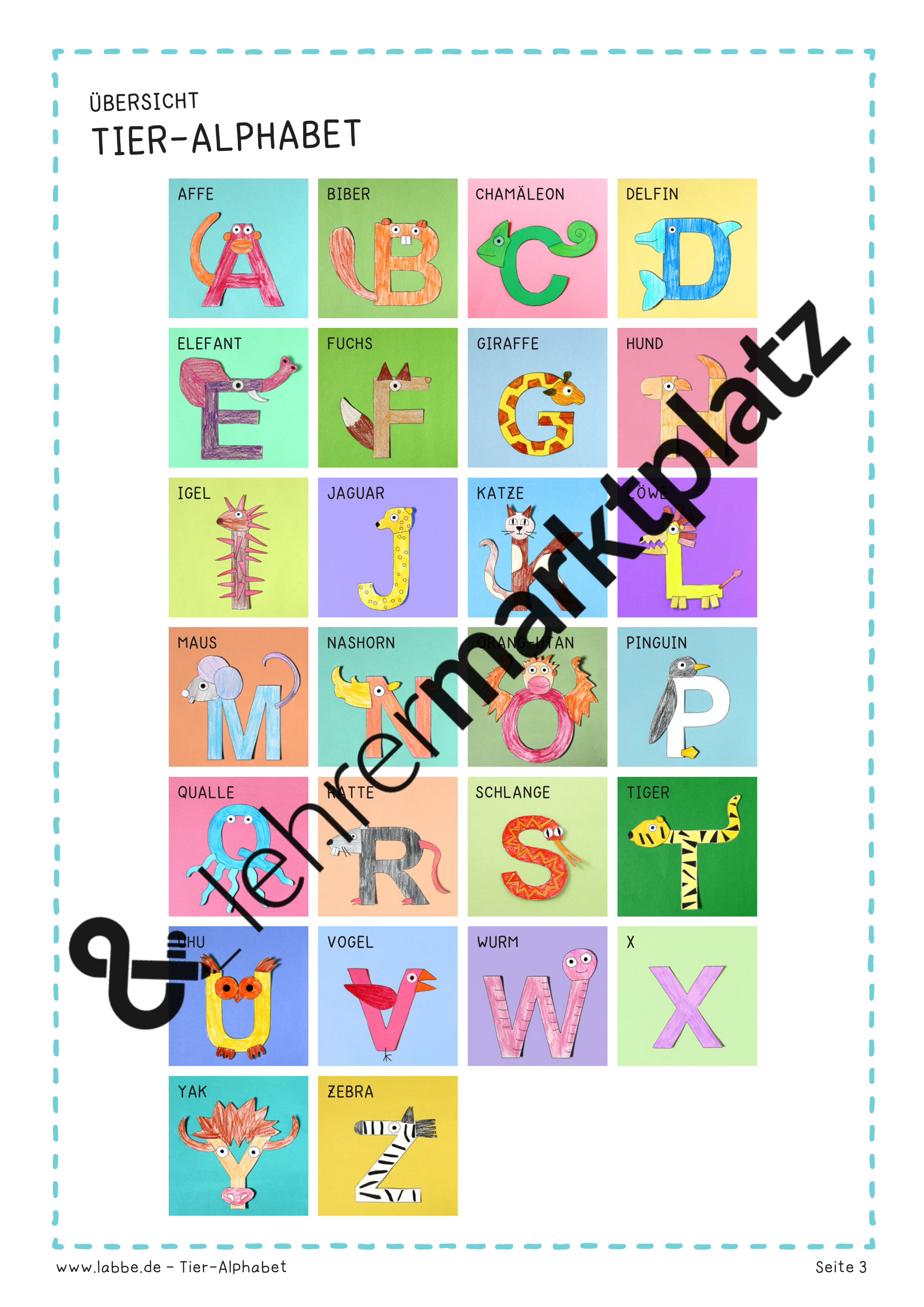 Tier-Alphabet – Unterrichtsmaterial in den Fächern DaZ/DaF & Deutsch