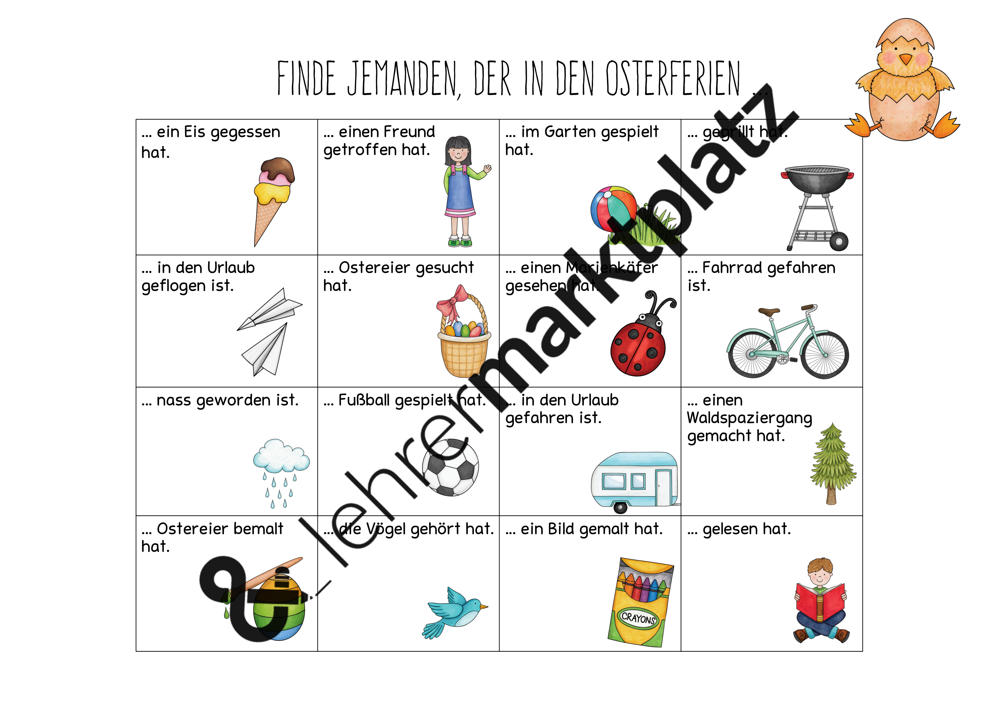 Ferien-Bingo – Unterrichtsmaterial in den Fächern Deutsch ...