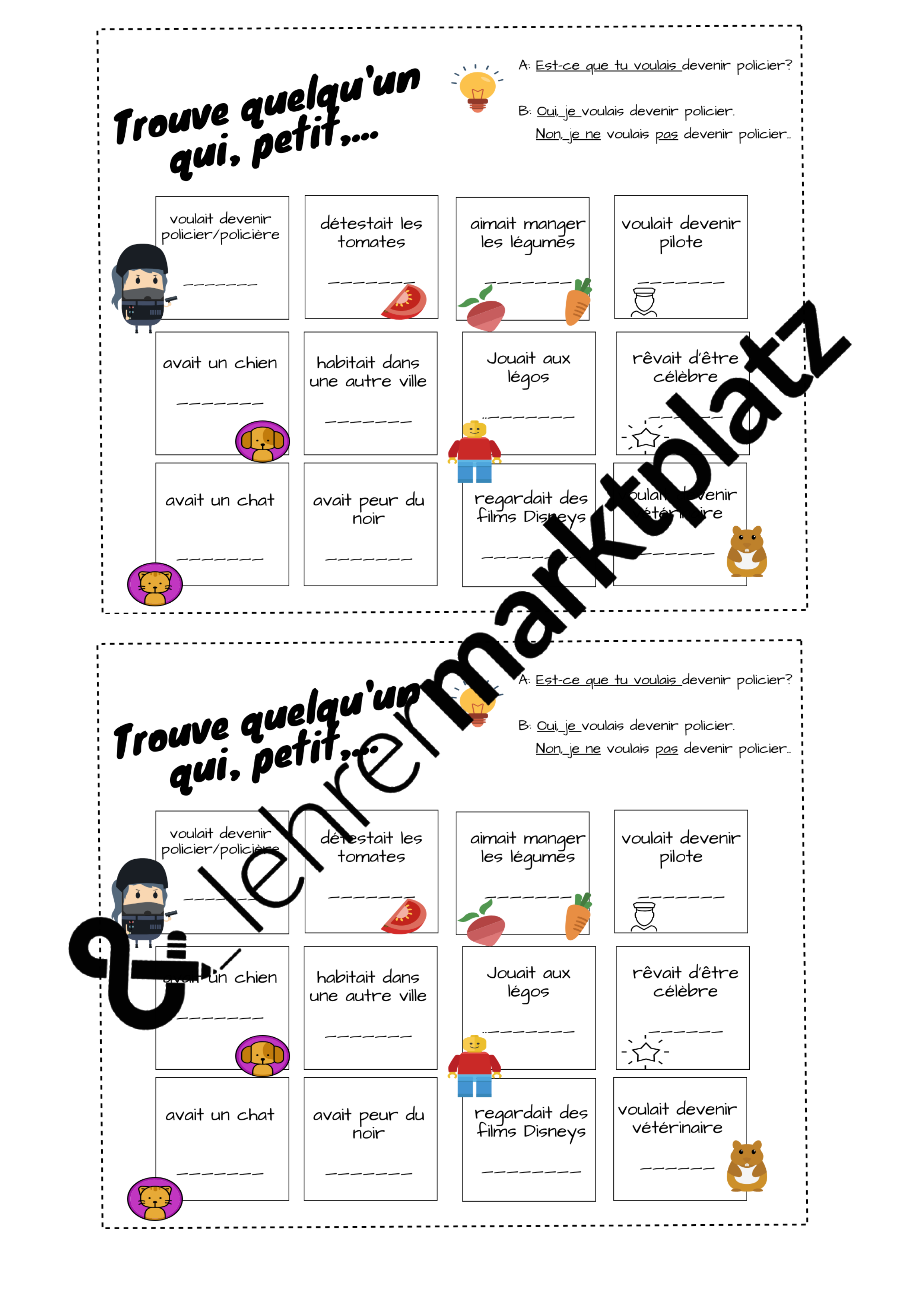 *Back to School* Trouve quelqu'un qui... – Unterrichtsmaterial in den ...