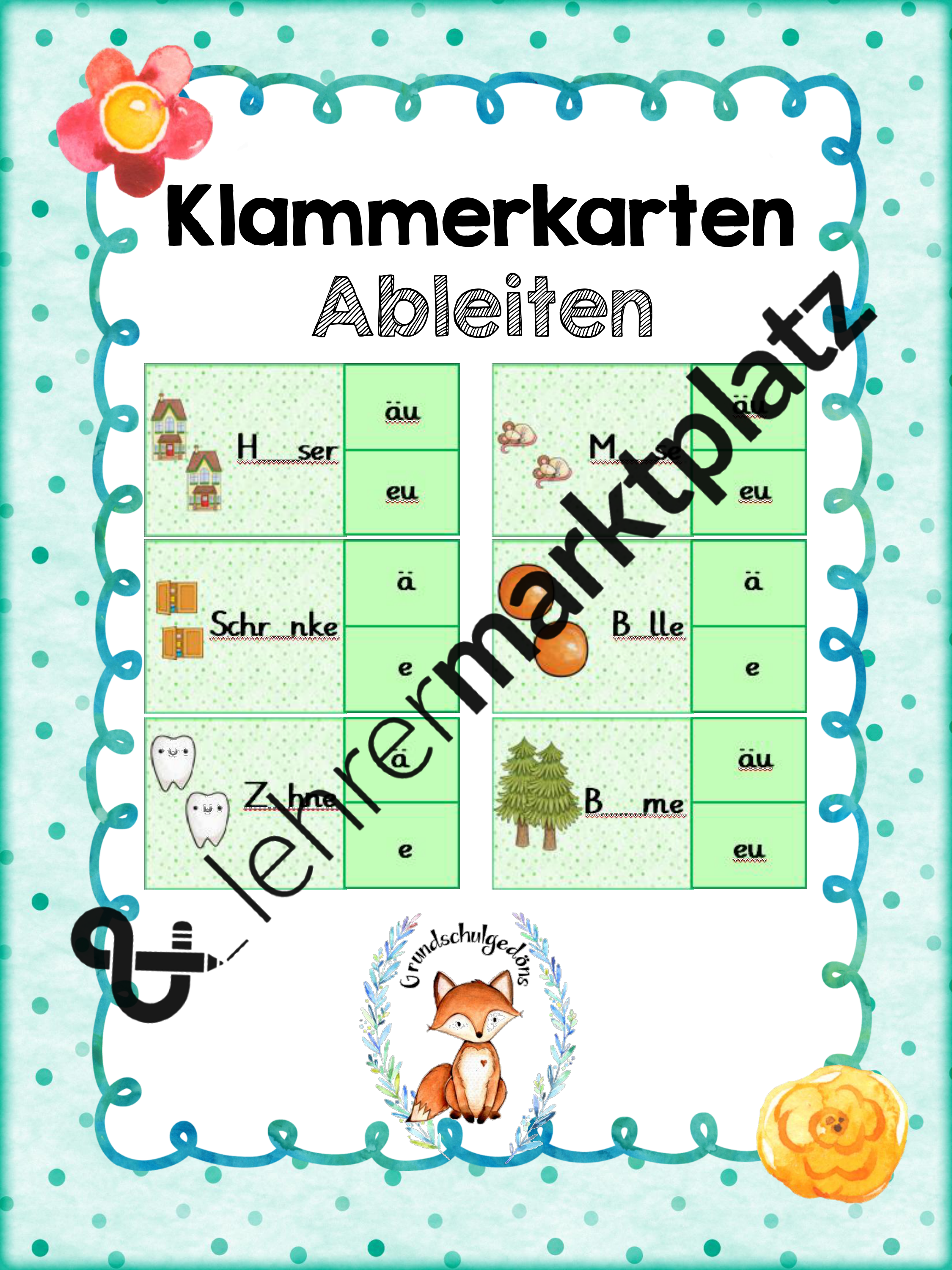 Klammerkarten Ableiten ä E Oder äu Eu Unterrichtsmaterial In Den