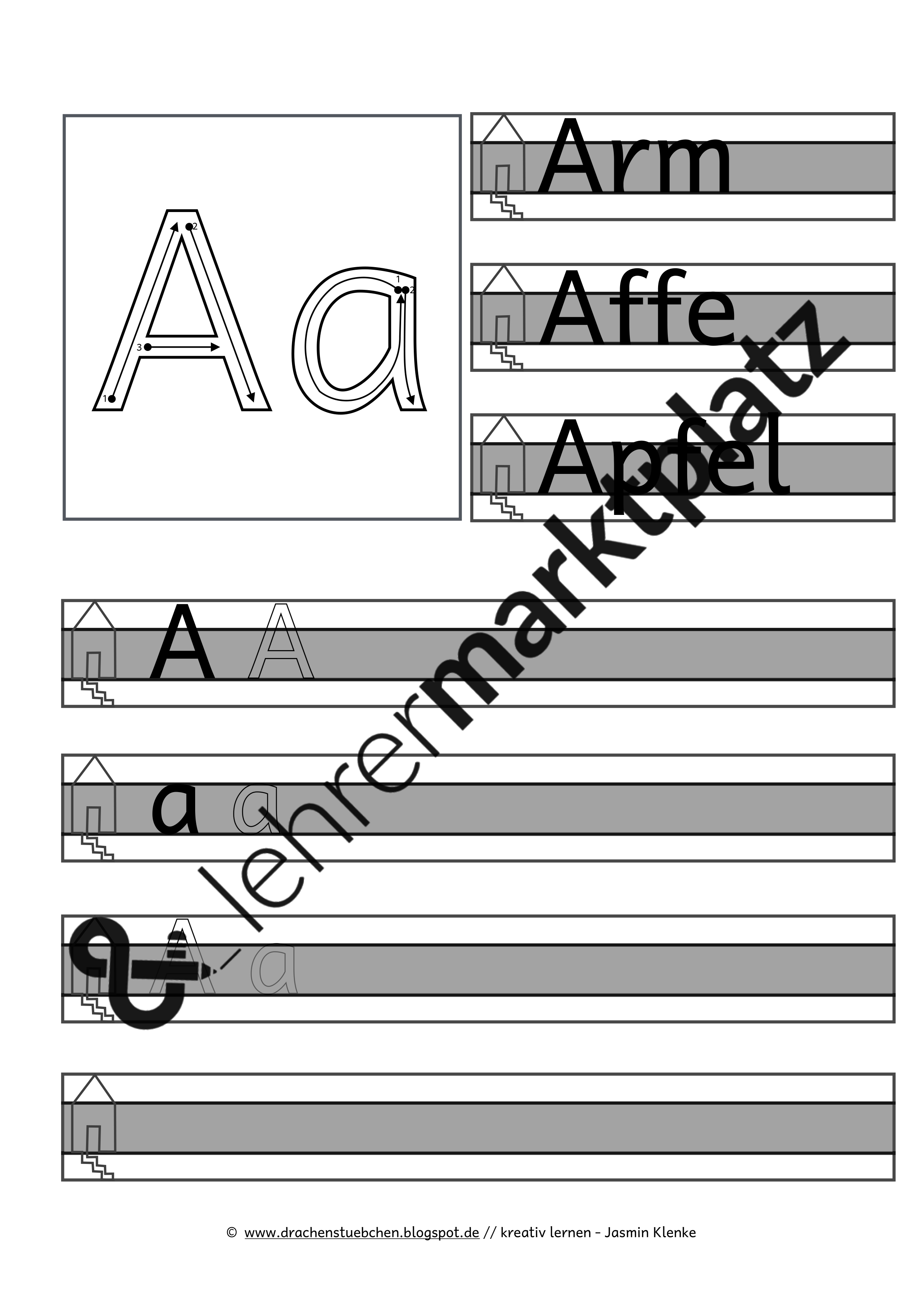Komplettpaket: Arbeitsblätter zur Alphabetisierung / Schreiblehrgang ...