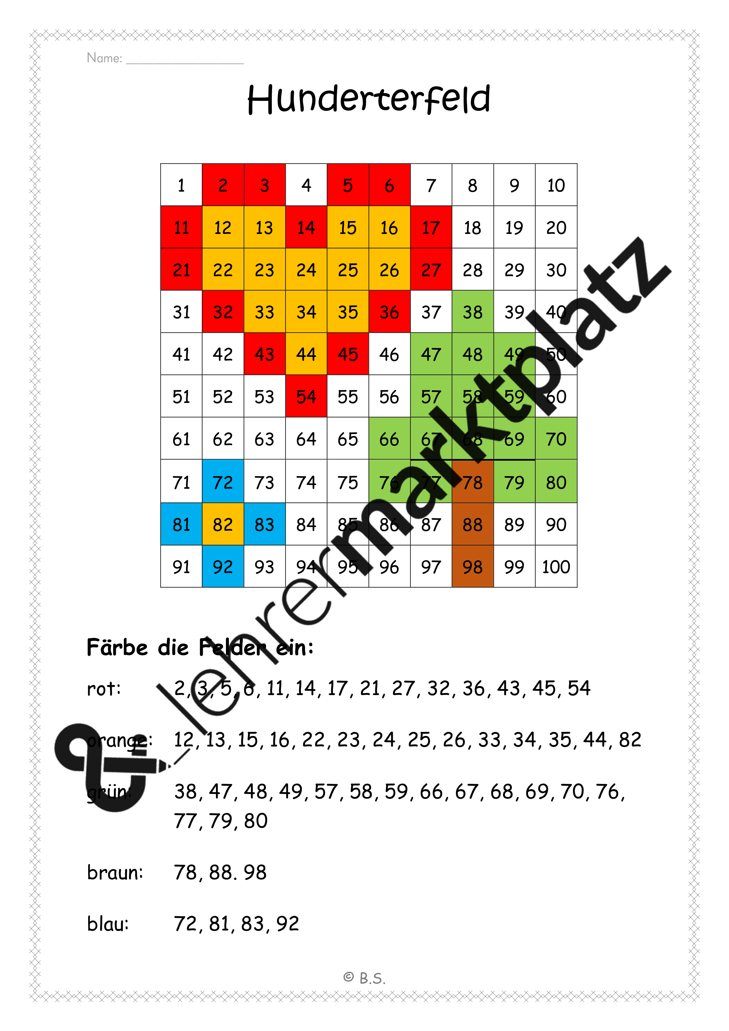 Orientierung im Hunderterfeld – Unterrichtsmaterial in den Fächern ...